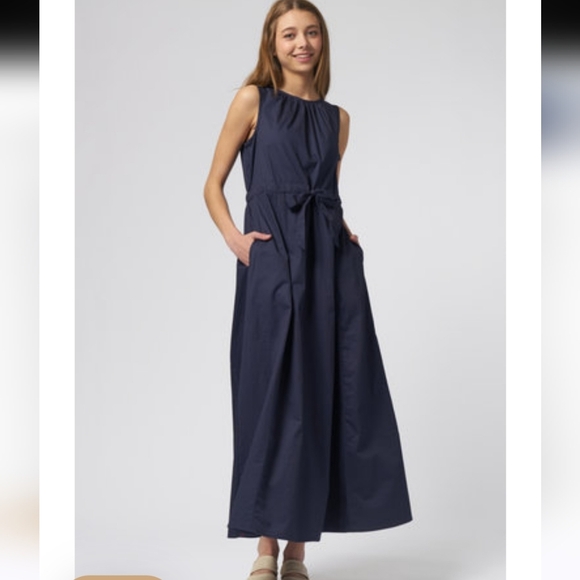 XiRENA | Dresses | Xirena Rhiannon Maxi Dress In Midnight Blue Xs Elastic Waist With Tie Pockets ...